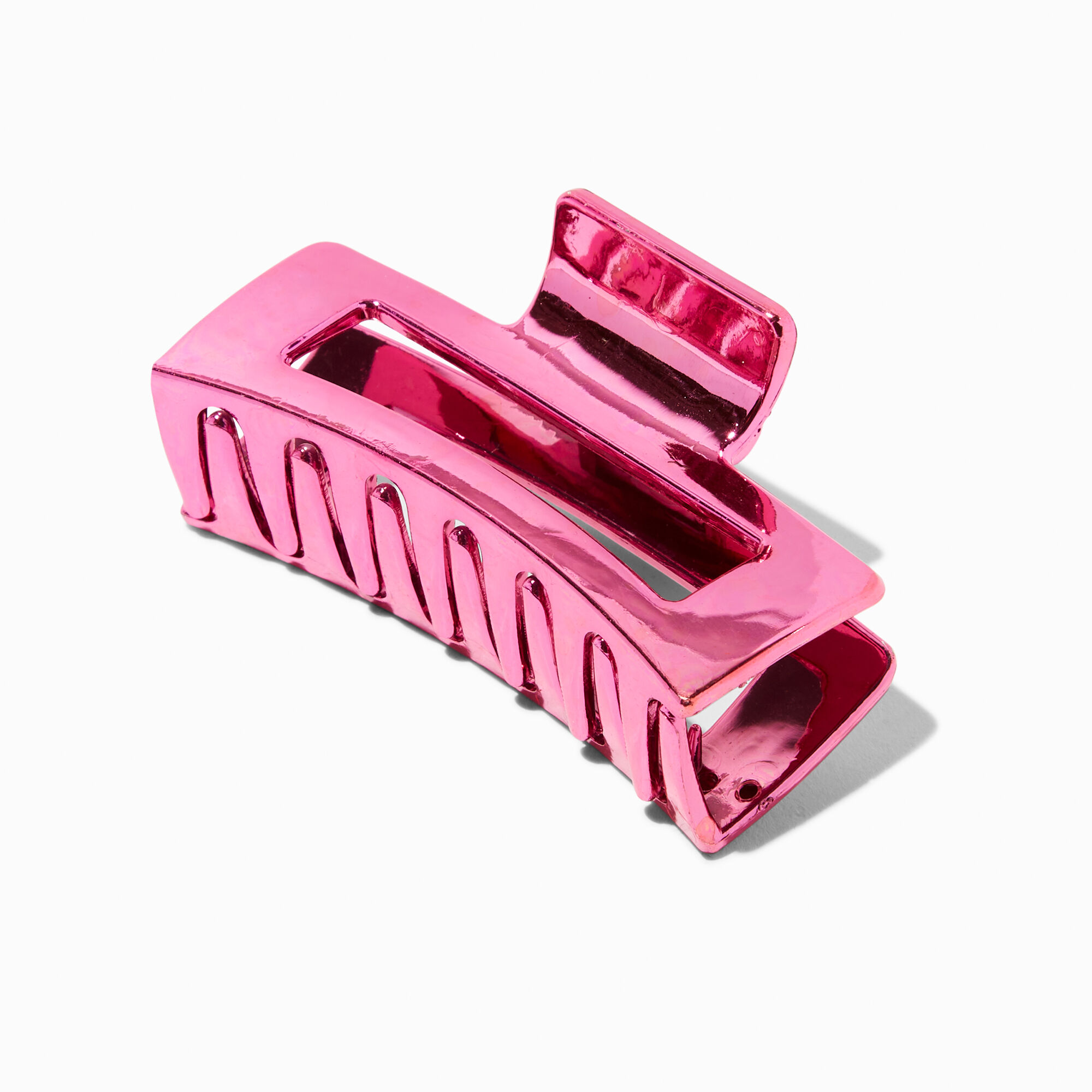 Electro Pink Medium Rectangle Hair Claw Icing US