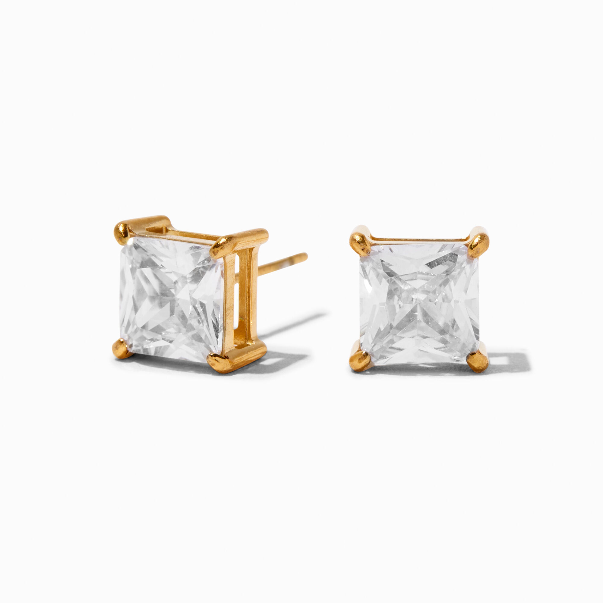 Square cut cubic zirconia earrings store