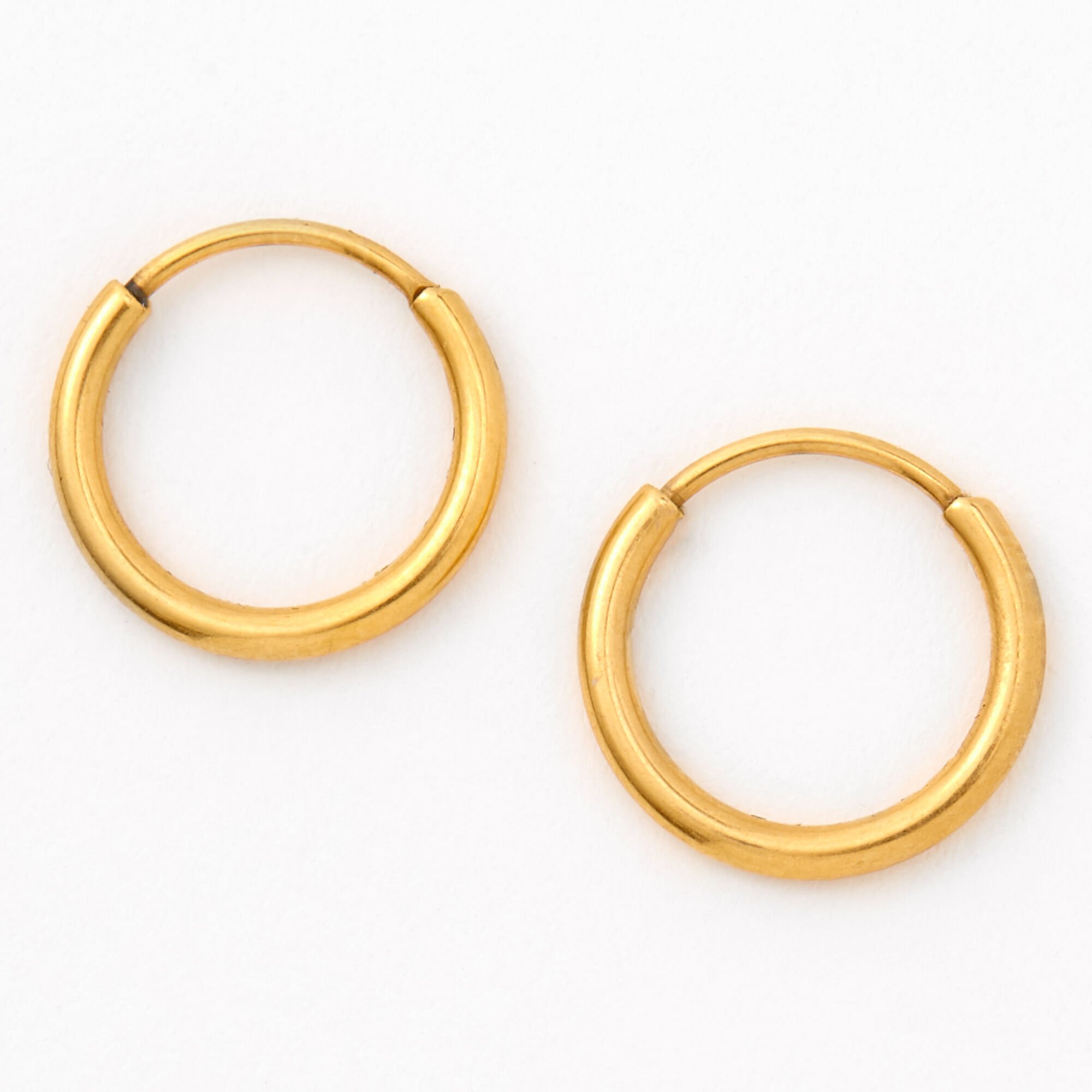 18kt Gold Plated 12MM Hoop Earrings